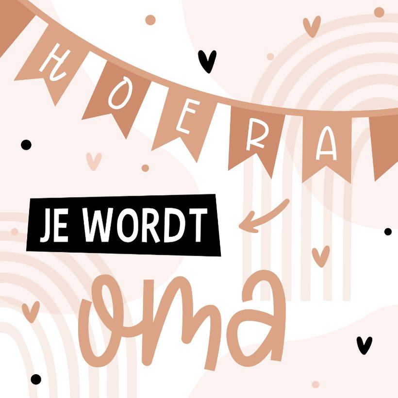 Felicitatie hoera je wordt oma met vlaggetjes | Kaartje2go