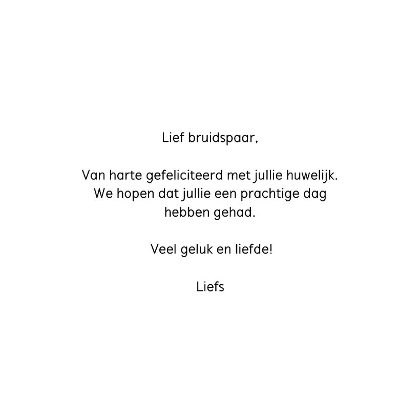 Felicitatie huwelijk teksten just married | Kaartje2go