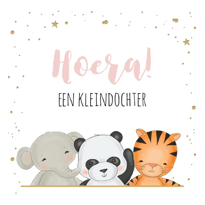 Felicitatie kleinkind- jungledieren met | Kaartje2go