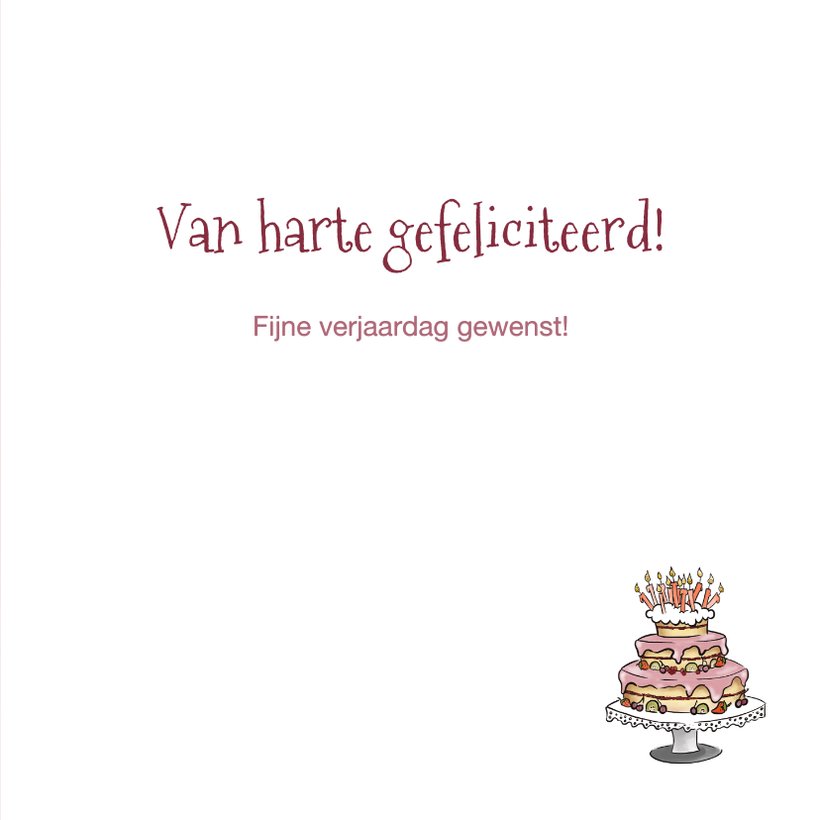 Felicitatie verjaardag met een lekker taart | Kaartje2go