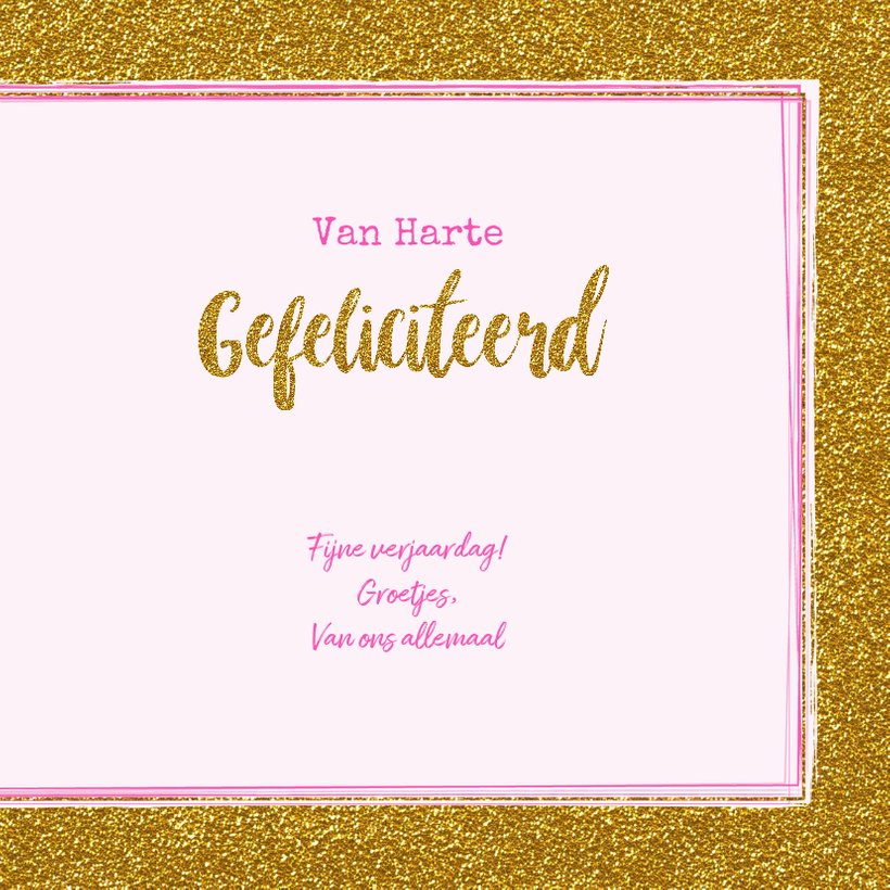 Felicitatie verjaardagskaart glitter en glamour | Kaartje2go