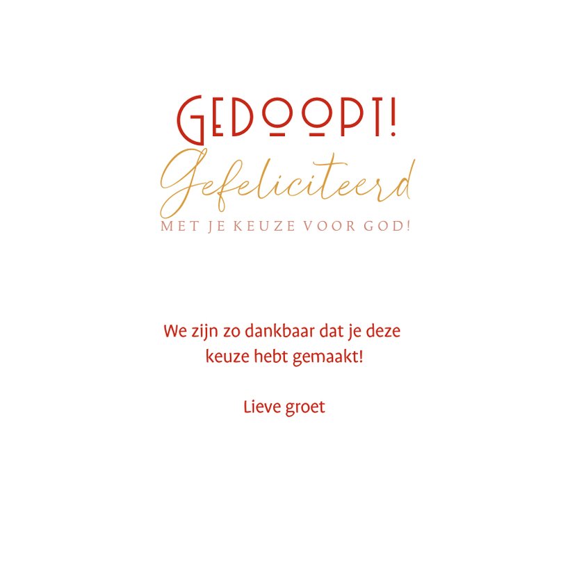 Felicitatie voor volwassen doop met wolken en | Kaartje2go