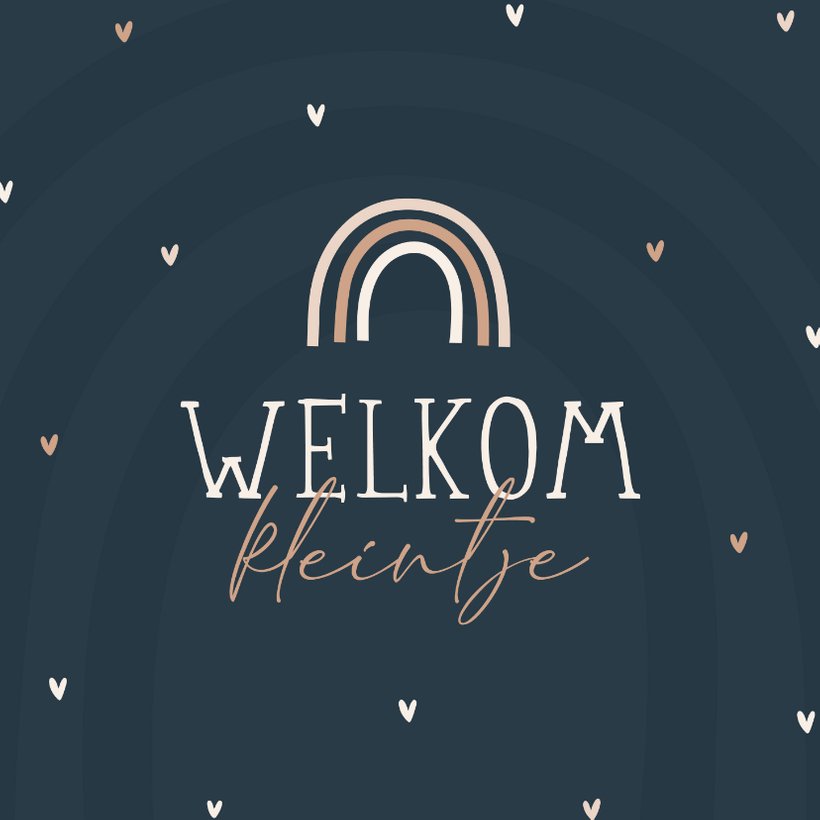 Felicitatie welkom kleintje met regenboogje en | Kaartje2go