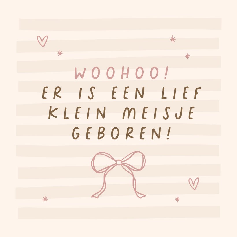 Felicitatie woohoo een lief klein meisje met | Kaartje2go