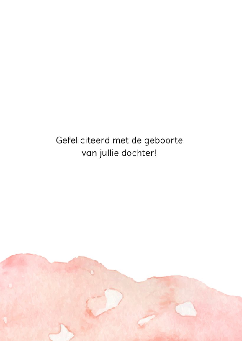Felicitatiekaart geboorte dochter roze | Kaartje2go