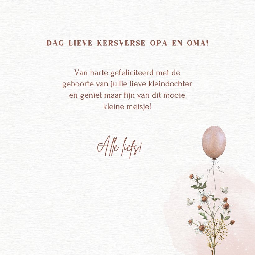 Felicitatiekaart geboorte kleindochter met | Kaartje2go