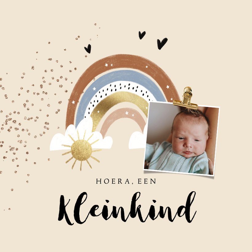 Felicitatiekaart geboorte kleinkind regenboog | Kaartje2go