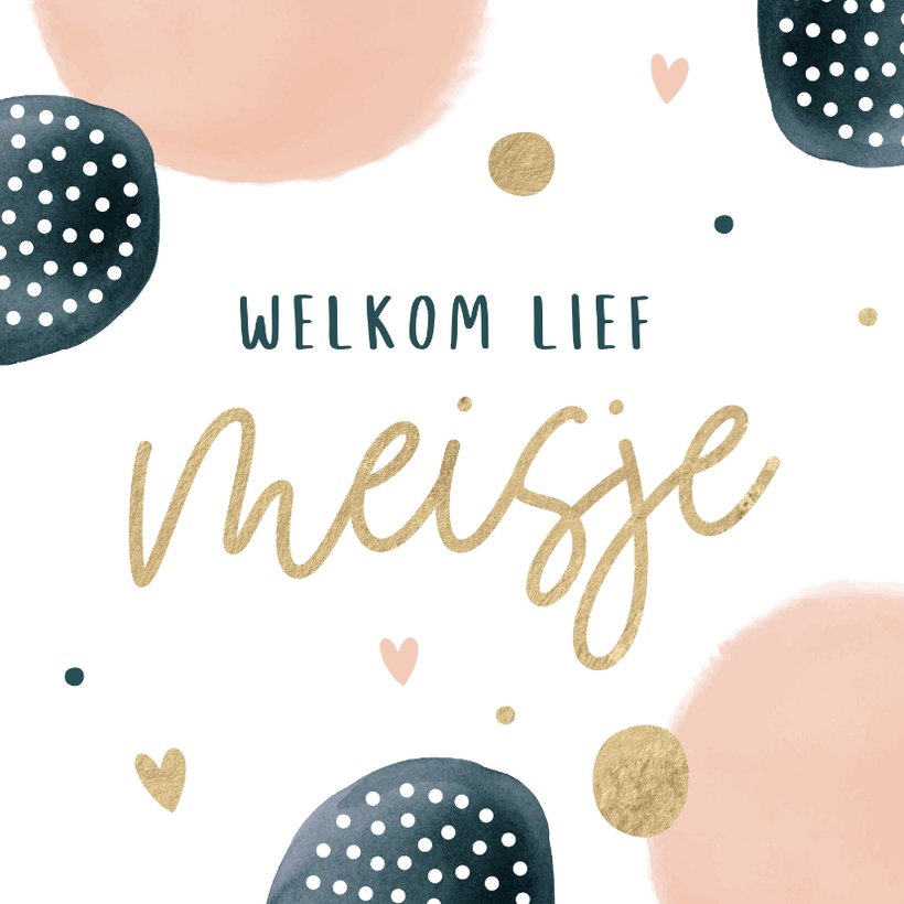 Felicitatiekaart geboorte meisje abstract | Kaartje2go