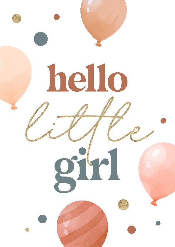 Felicitatiekaart geboorte meisje getekende | Kaartje2go