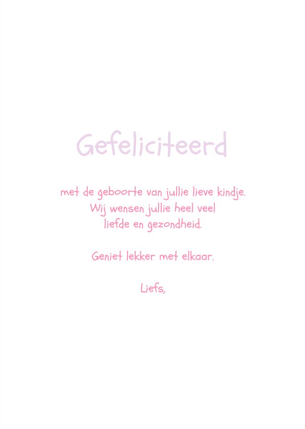 Felicitatiekaart geboorte meisje grappig boek | Kaartje2go