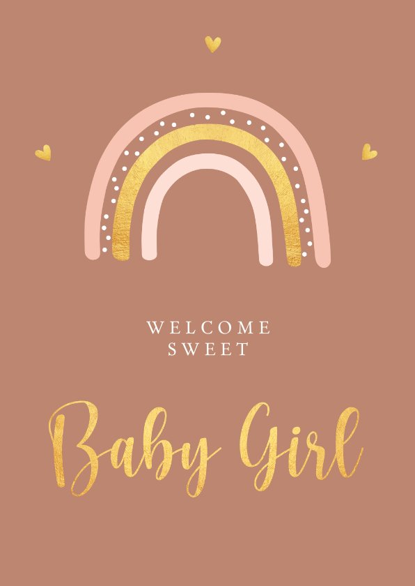 Felicitatiekaart geboorte meisje regenboog | Kaartje2go