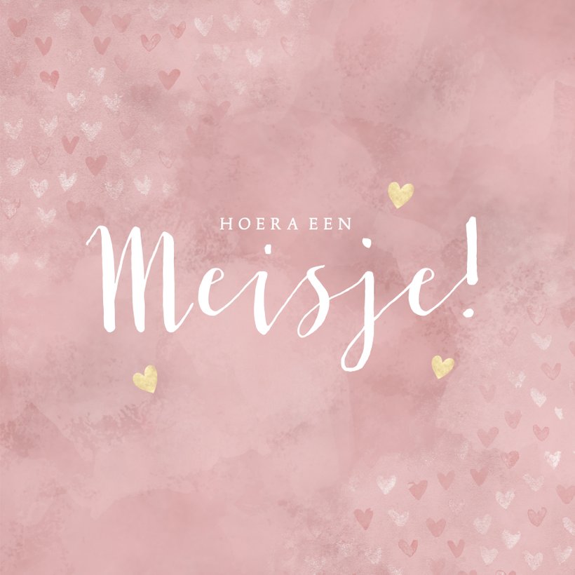 Felicitatiekaart geboorte meisje, roze met | Kaartje2go