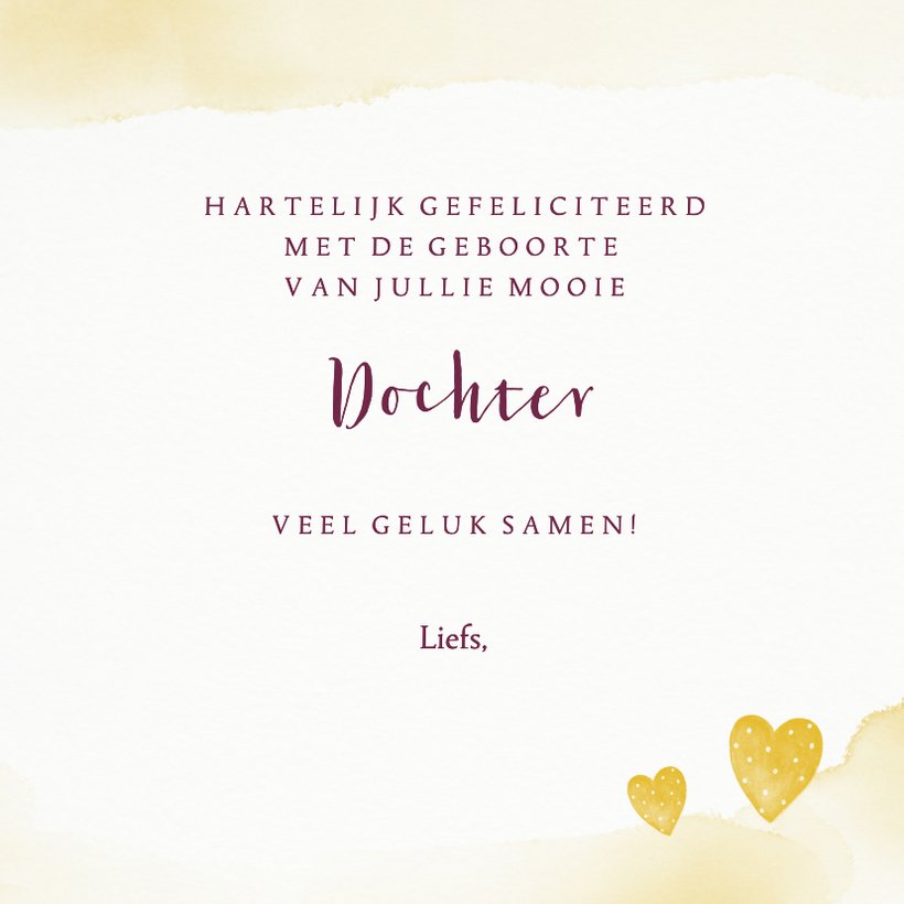 Felicitatiekaart geboorte olifantje hartjes | Kaartje2go