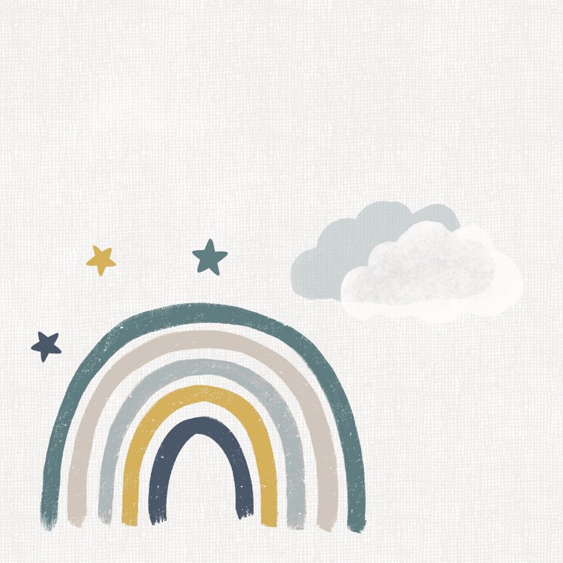 Felicitatiekaart geboorte regenboog& sterren | Kaartje2go