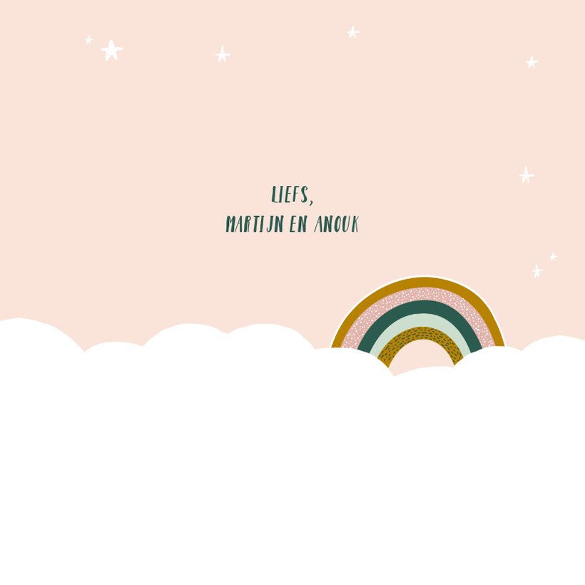 Felicitatiekaart geboorte regenboog meisje | Kaartje2go