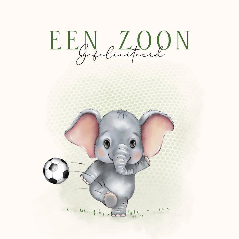 Felicitatiekaart geboorte zoon voetbal | Kaartje2go