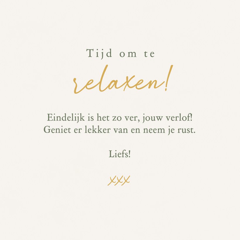 Felicitatiekaart geniet van je verlof bloemen | Kaartje2go