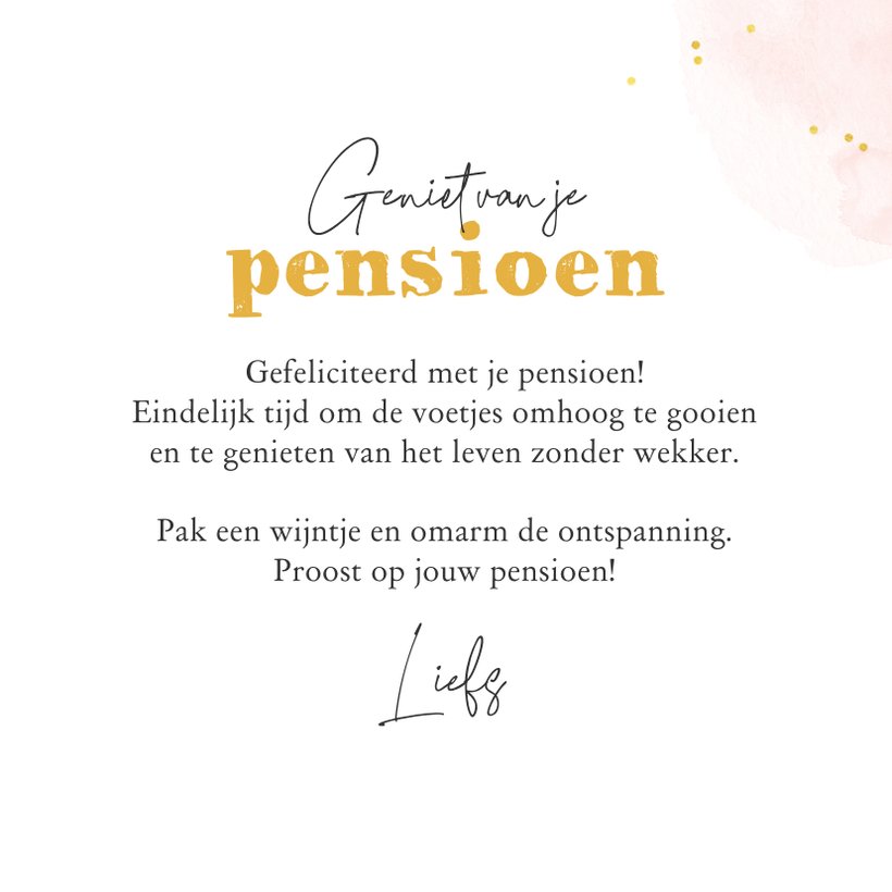 Felicitatiekaart grappig vrouw pensioen oud | Kaartje2go