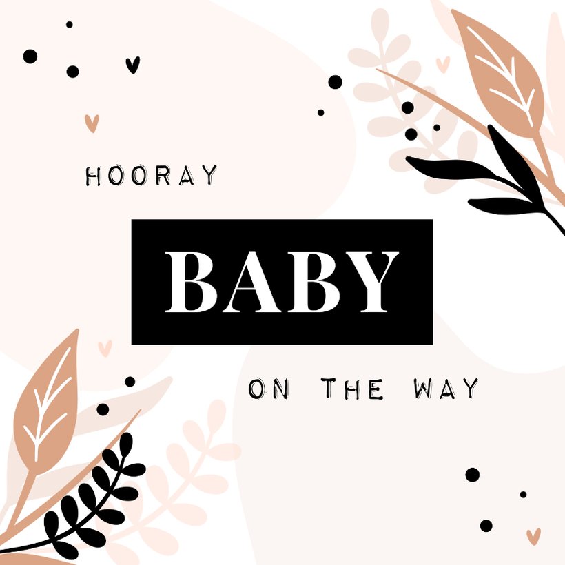 Felicitatiekaart hooray baby on the way met | Kaartje2go