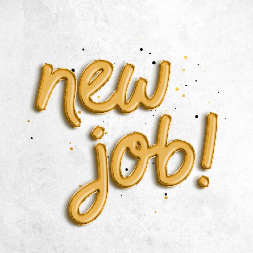 Felicitatiekaart'new job!' folieballon met | Kaartje2go
