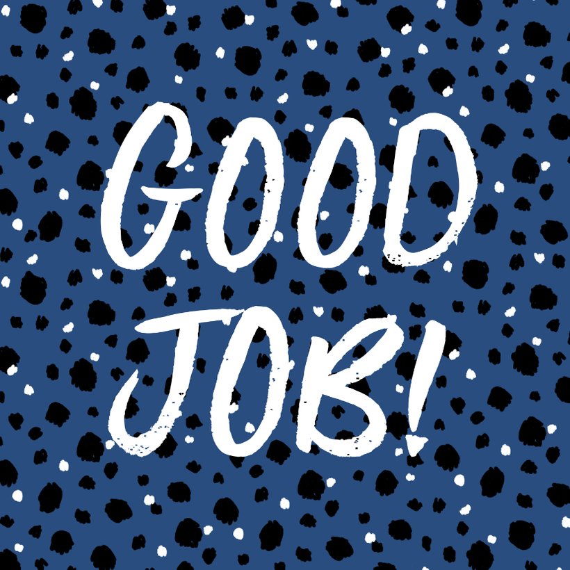 Felicitatiekaart nieuwe baan good job hip | Kaartje2go