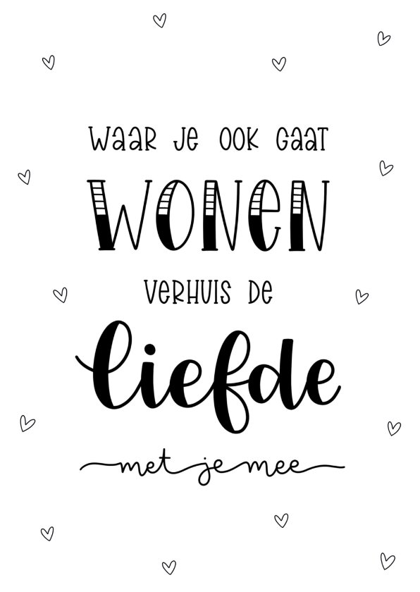 Felicitatiekaart- Verhuis de liefde met je mee | Kaartje2go