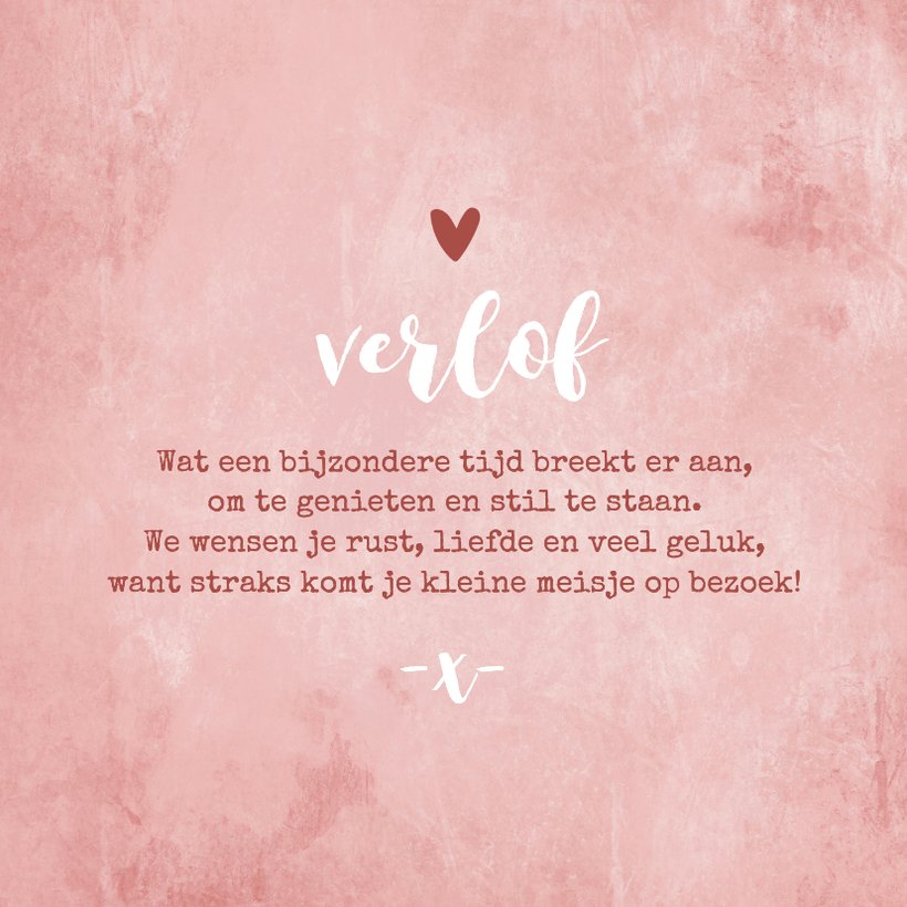 Felicitatiekaart verlof zwangerschap meisje | Kaartje2go