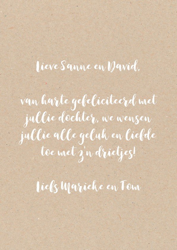 Felicitatiekaart voor geboorte dochter | Kaartje2go