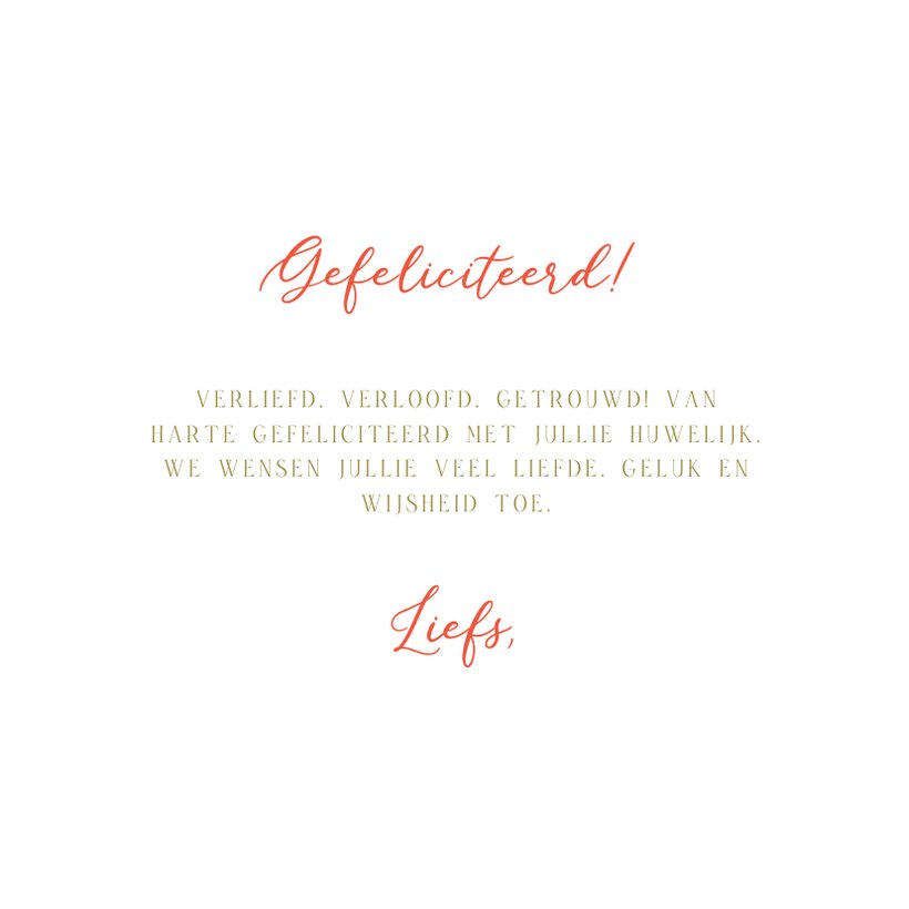 Felicitatiekaart voor huwelijk met hartje en | Kaartje2go