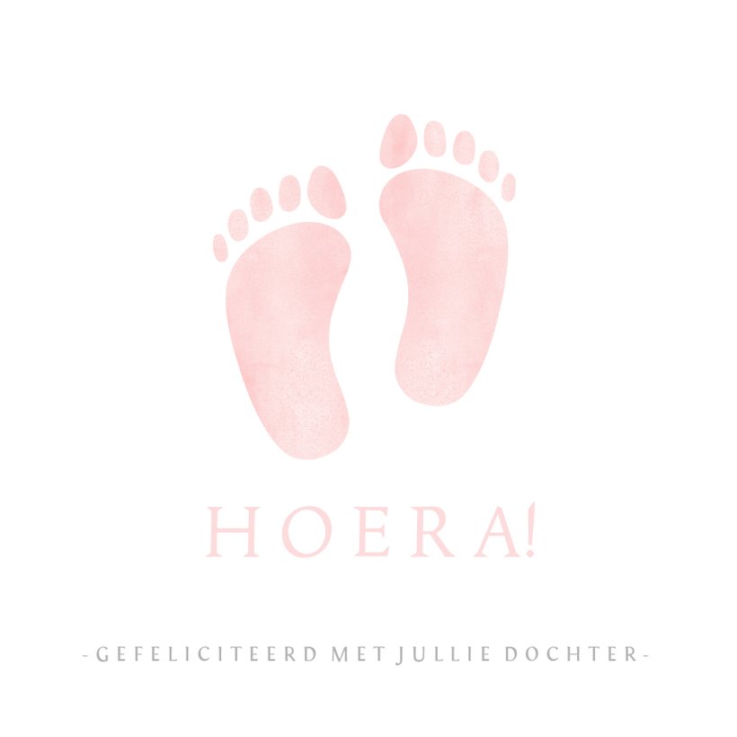 Felicitatiekaartje geboorte meisje met roze | Kaartje2go