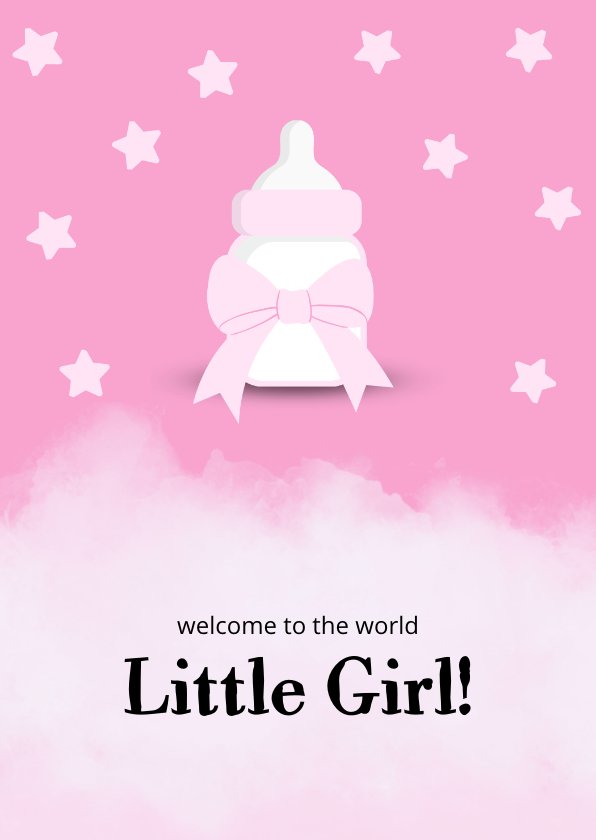 Felicitatiekaartje geboorte meisje | Kaartje2go