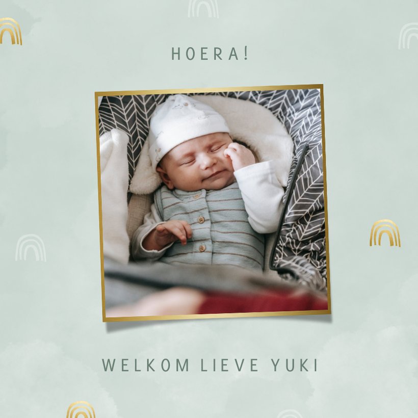Felicitatiekaartje geboorte met goudlook | Kaartje2go