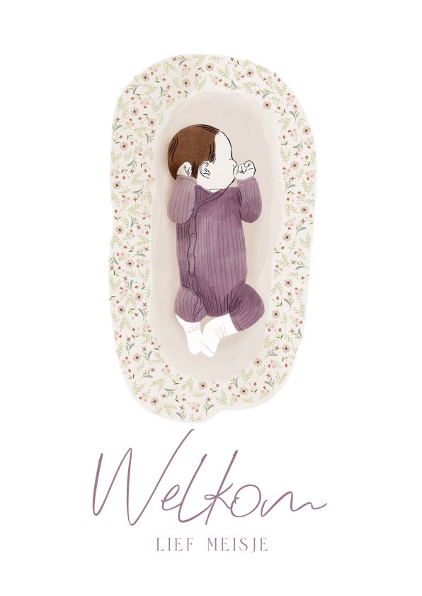 Felicitatiekaartje geboorte welkom lief meisje | Kaartje2go