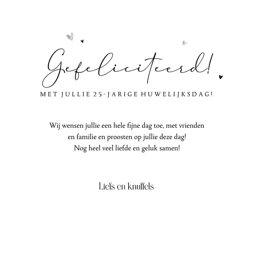 Felicitatiekaartje jubileum 25 jaar groot | Kaartje2go