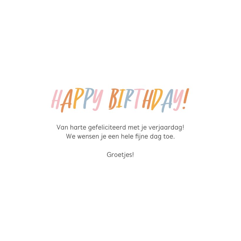 Felicitatiekaartje met vrolijke typografie | Kaartje2go