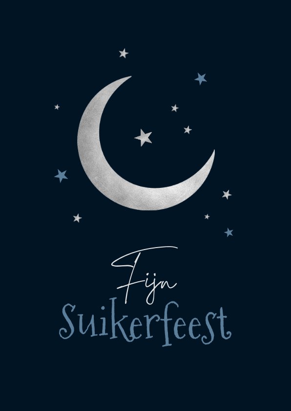 Fijn Suikerfeest kaart maan sterren stijlvol | Kaartje2go