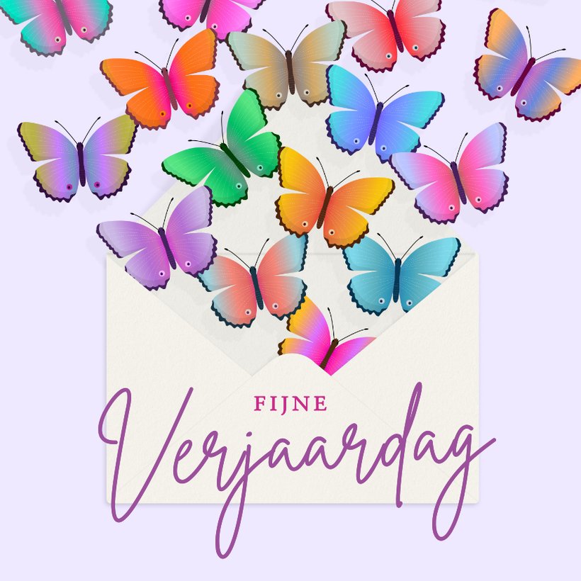 Fleurige verjaardagskaart met vlinders uit | Kaartje2go