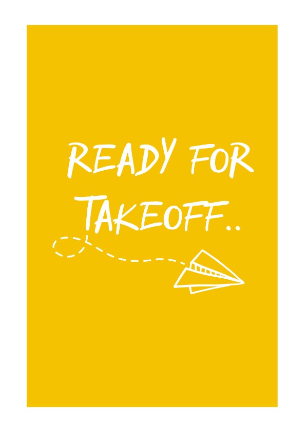 fotocollage'Ready for takeoff' met vlakken | Kaartje2go