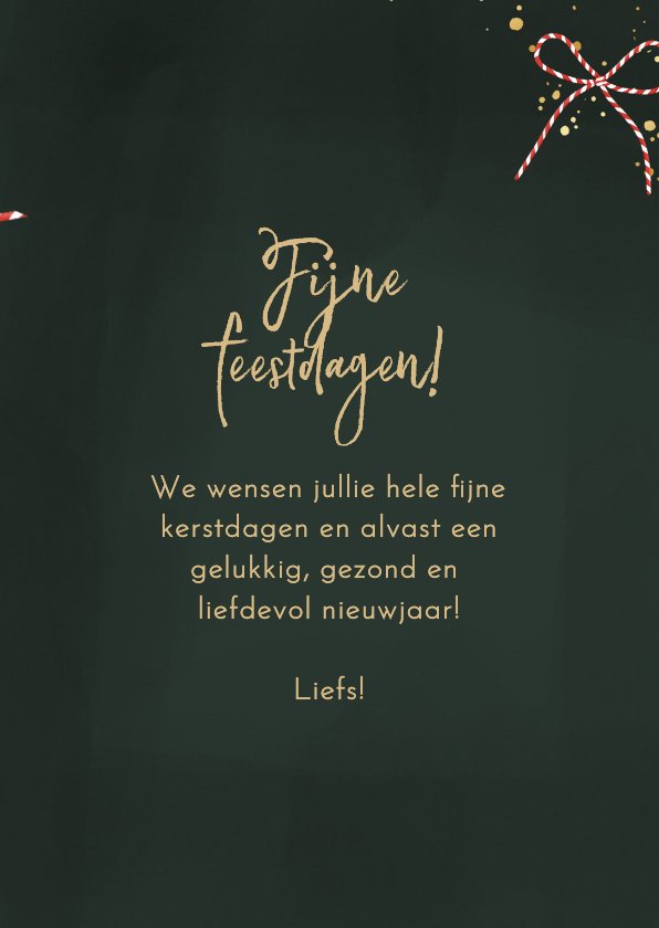 Fotocollagekaart fijne feestdagen strikje | Kaartje2go
