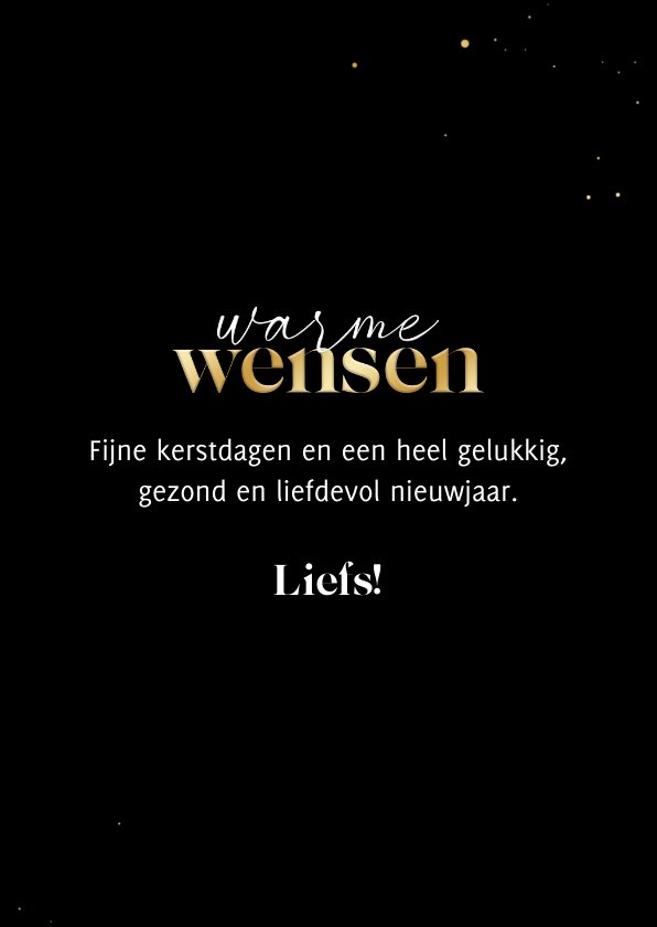 Fotokaart grote foto warme wensen en sneeuw | Kaartje2go