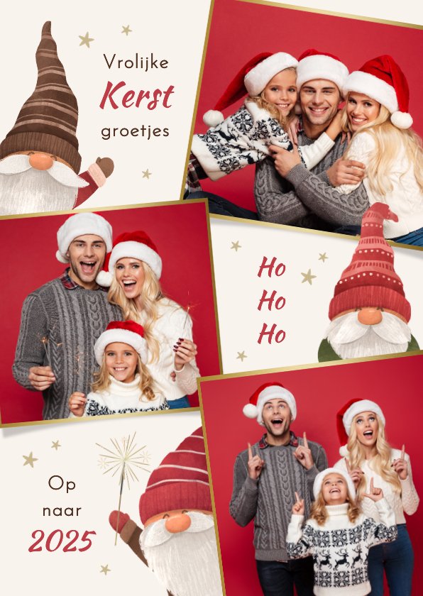 fotokaart kerst kabouters sterren grappig humor | Kaartje2go