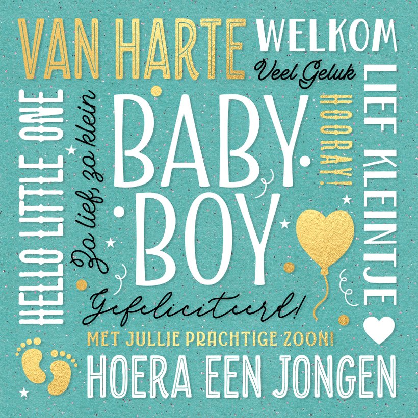 Geboorte baby felicitatie kaart jongen | Kaartje2go
