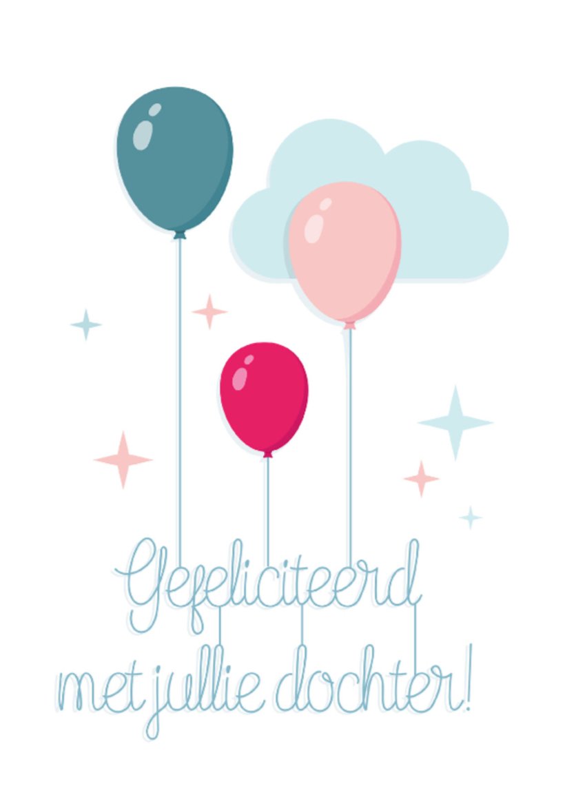 Geboorte Dochter Ballonnen hip | Kaartje2go