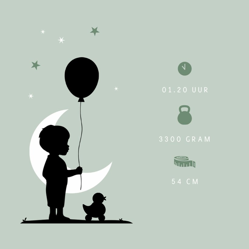 Geboortekaart silhouet jongen broertje derde | Kaartje2go