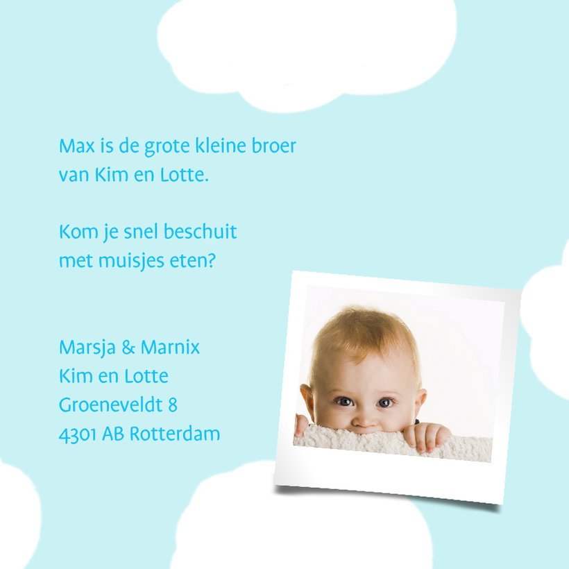 Geboortekaartje baby vos jongen | Kaartje2go