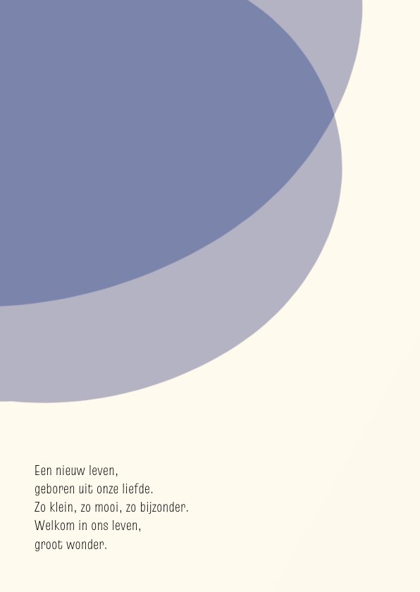 Geboortekaartje eenvoudig blauwe verf vlek | Kaartje2go Geboortekaartje eenvoudig blauwe verf vlek | Kaartje2go
