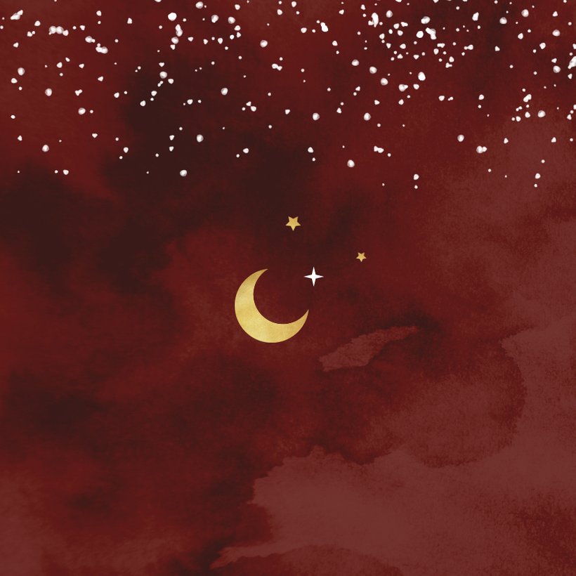 Geboortekaartje koper rood maan sterren | Kaartje2go