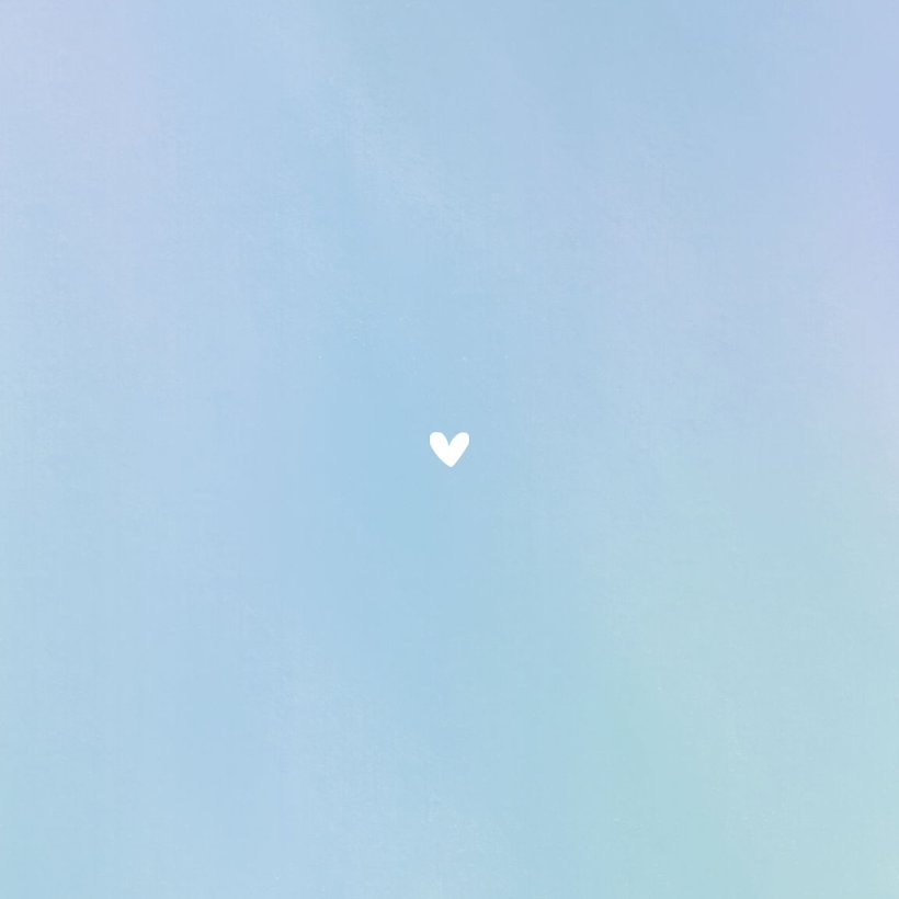 Geboortekaartje simpel wit hartje met waterverf | Kaartje2go