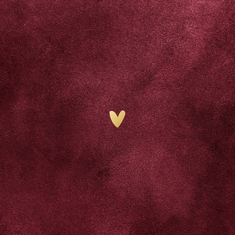 Geboortekaartje velvet look robijn rood hartje | Kaartje2go