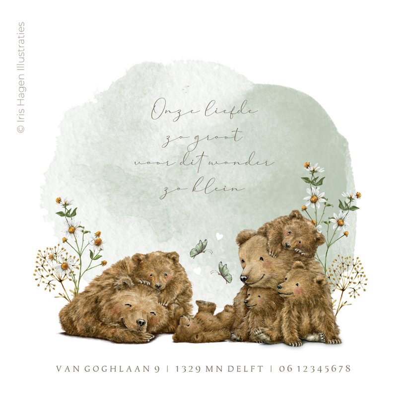 Geboortekaartje vijfde kindje groot gezin met | Kaartje2go